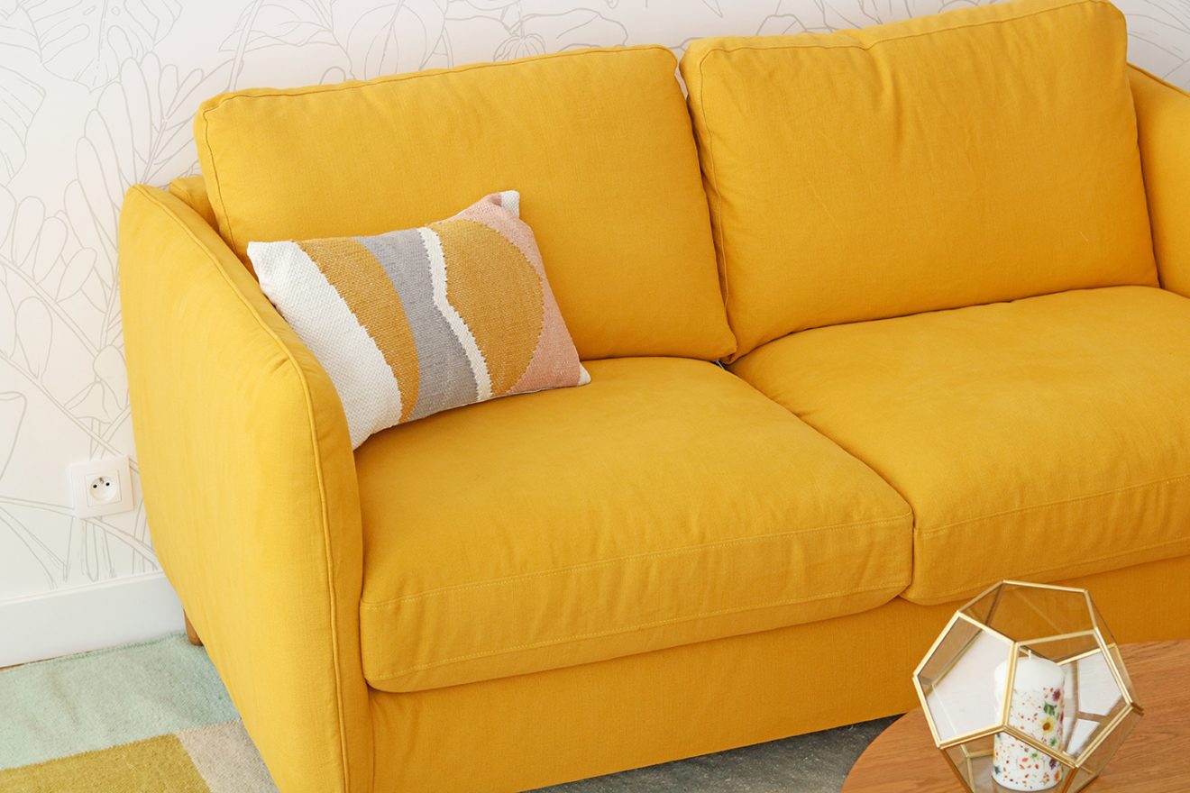 Inspiration salon canapé jaune ! | Blog DIY mode Lyon & ateliers DIY Artlex